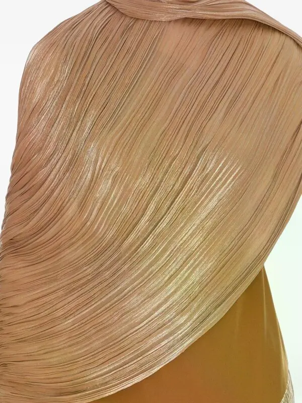 V:PM ATELIER Dusty Pleated Cape-effect Maxi Dress
