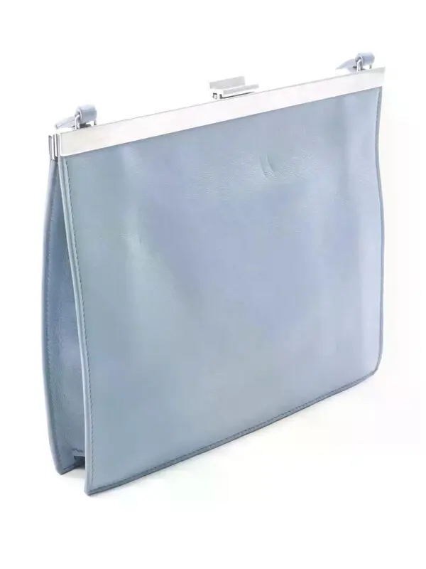 Celine 2010-2026 Mini Smooth Calfskin Clasp Bag Crossbody Bag - Blue