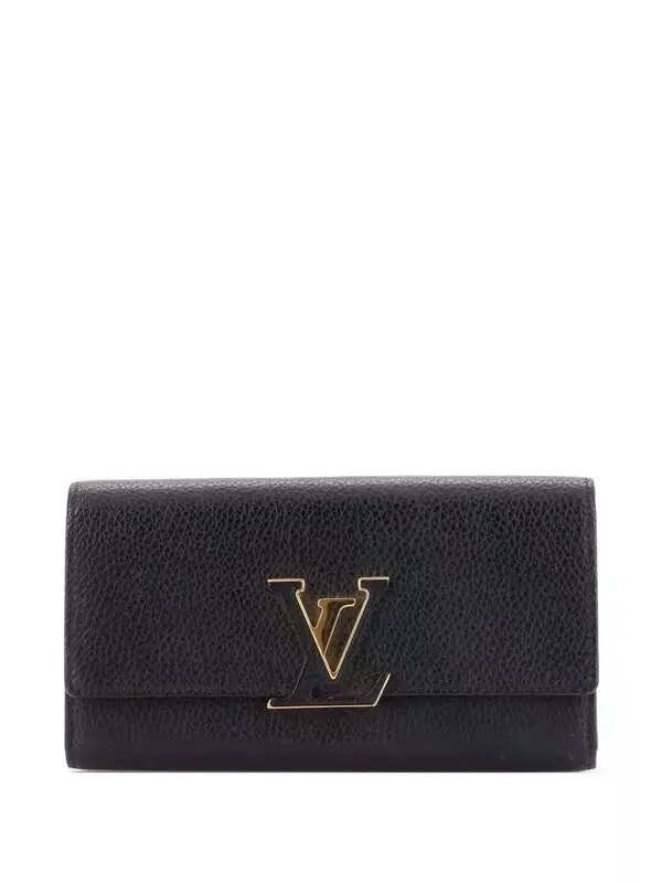LOUIS VUITTON Capucines Wallet Leather Small Wallets - Black