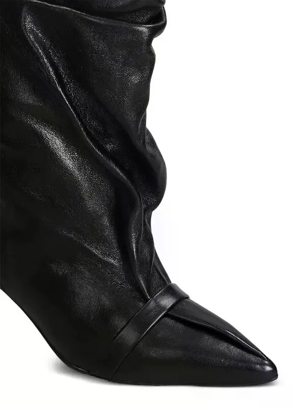 ALCHIMIA Slouchy Pointed-toe Ankle Boots - Black