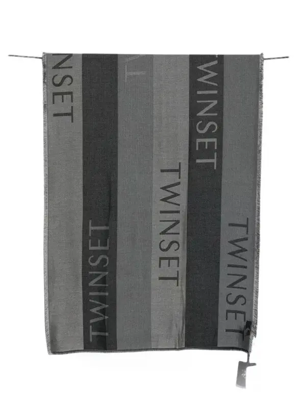 TWINSET Logo-print Frayed Scarf