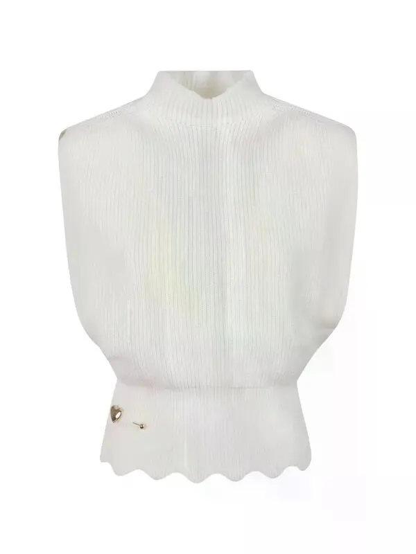 TWINSET Heart-motif Scalloped-hem Vest