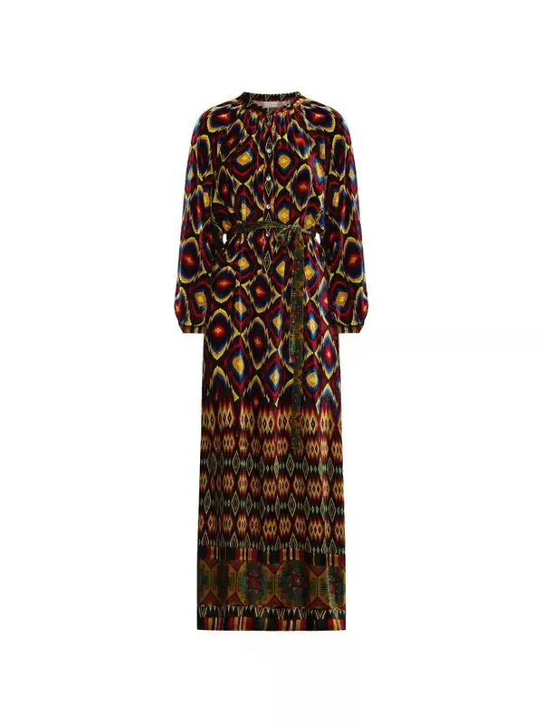 PIERRE-LOUIS MASCIA Kanada Geometric-print Maxi Dress - Black