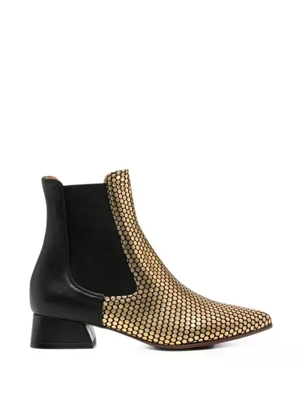Chie Mihara Helix Polka-dot Leather Ankle Boots