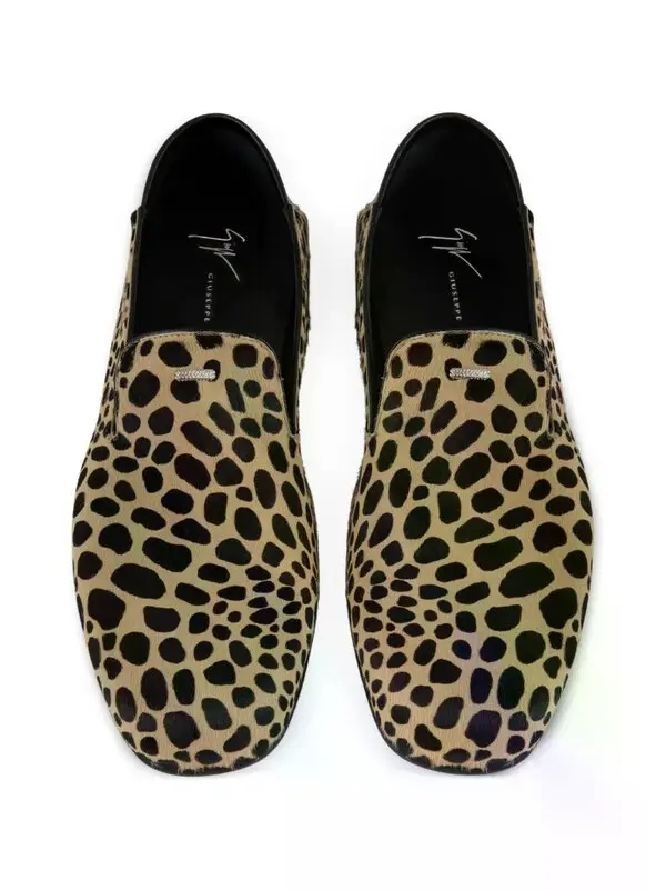 GIUSEPPE ZANOTTI Savage Leopard Print Pony Hair Loafers