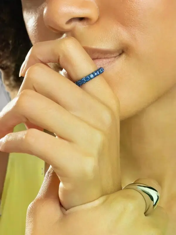 GRAZIELA Blue Sapphire Three-sided Ring