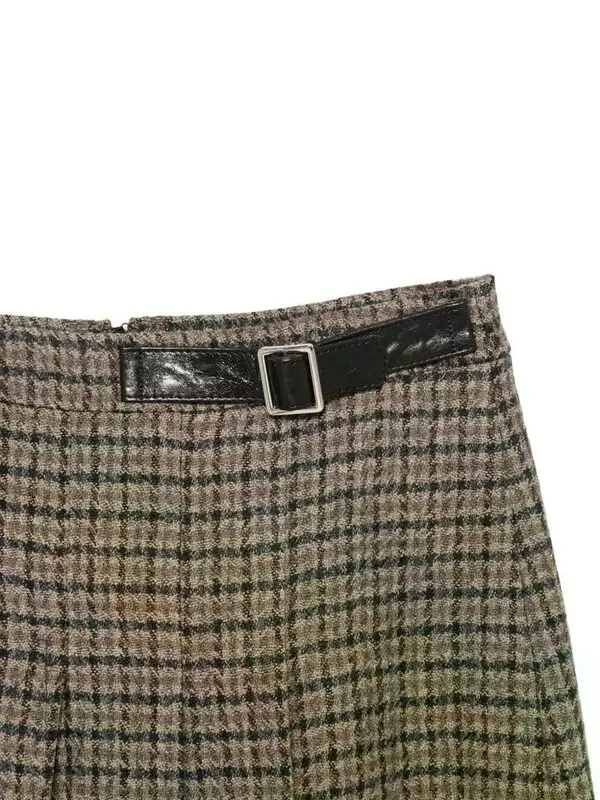 Seventy Checked Buckled-strap Midi Skirt
