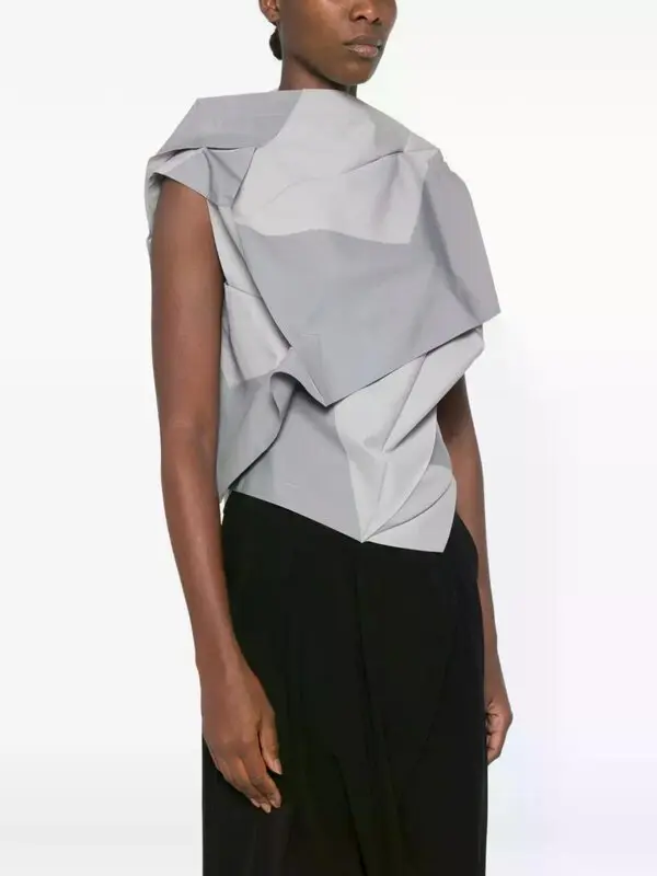 Issey Miyake Origami-pleated Geometric-print Top