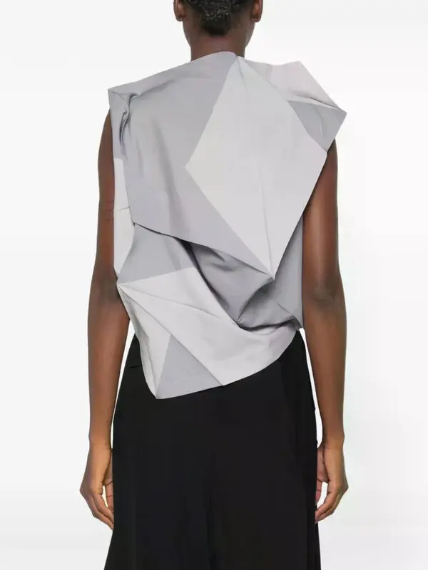 Issey Miyake Origami-pleated Geometric-print Top