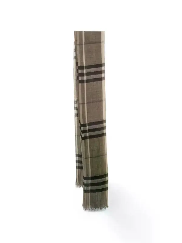 Burberry Monochrome Checked Scarf - Grey