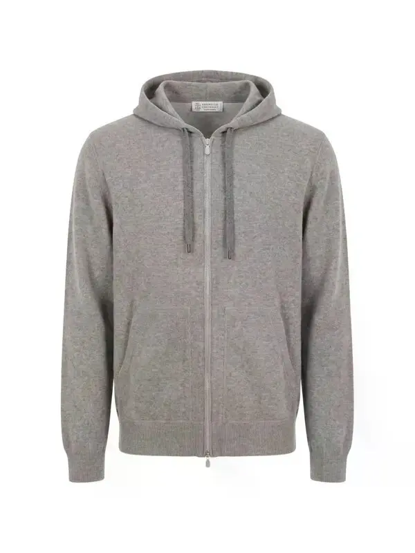Brunello Cucinelli Cashmere Drawstring Zip-up Hoodie