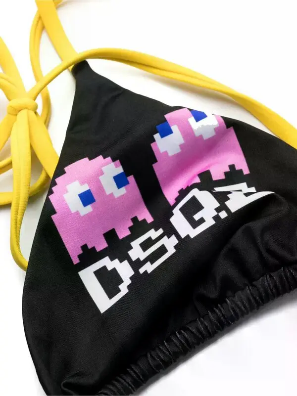 Dsquared2 X Pac-man Triangle Bikini Top - Black