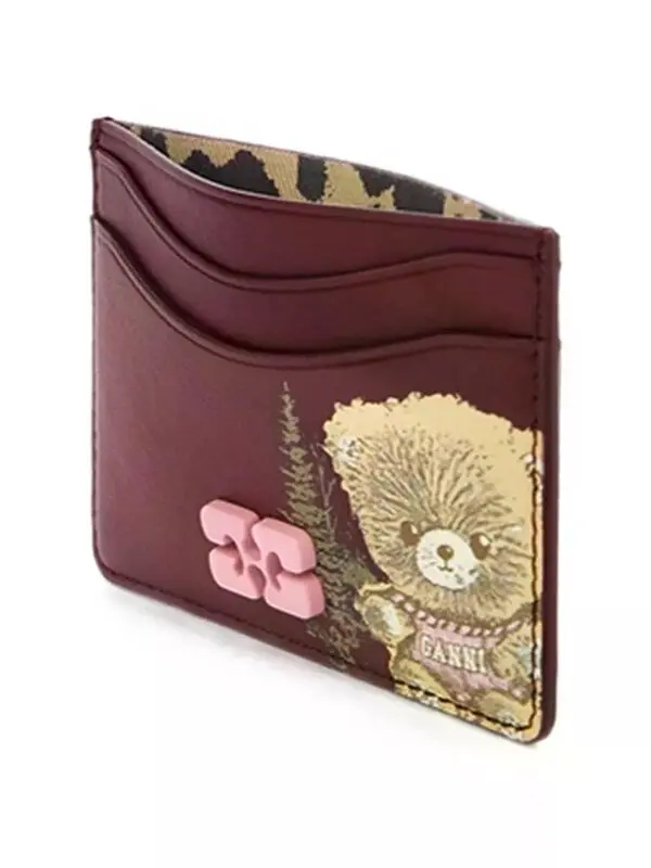GANNI Bou Card Holder With Forest Teddy