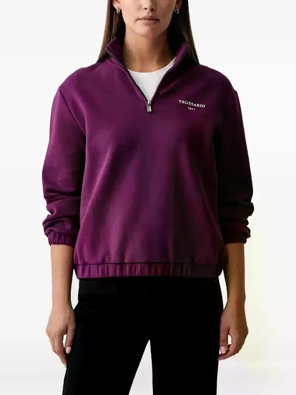 TRUSSARDI Logo-print Quarter-zip Sweatshirt