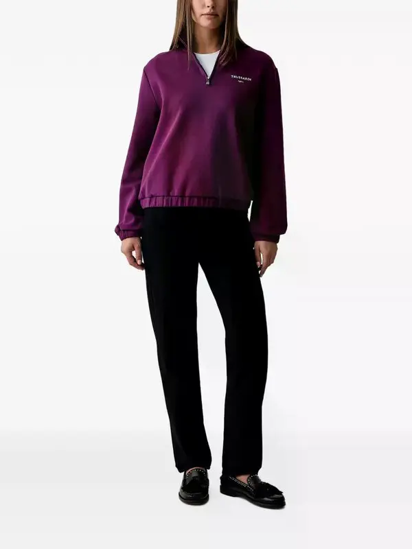 TRUSSARDI Logo-print Quarter-zip Sweatshirt
