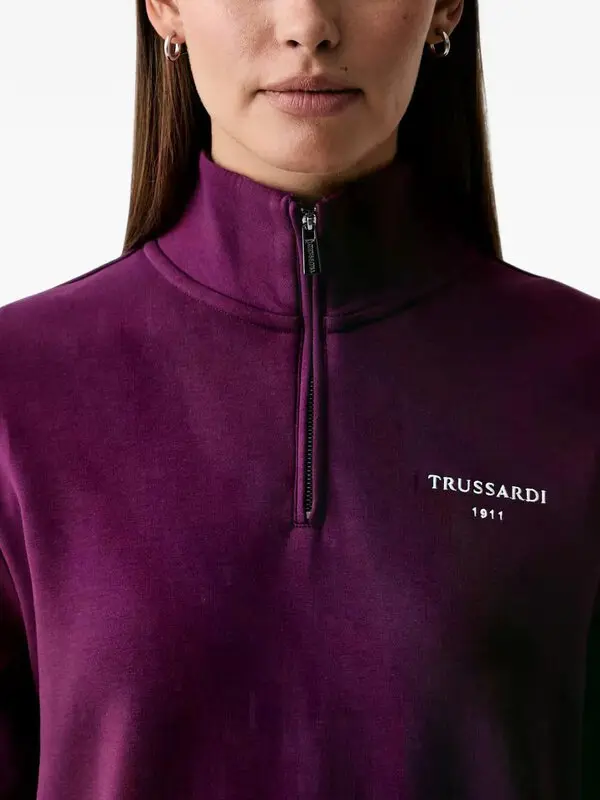 TRUSSARDI Logo-print Quarter-zip Sweatshirt