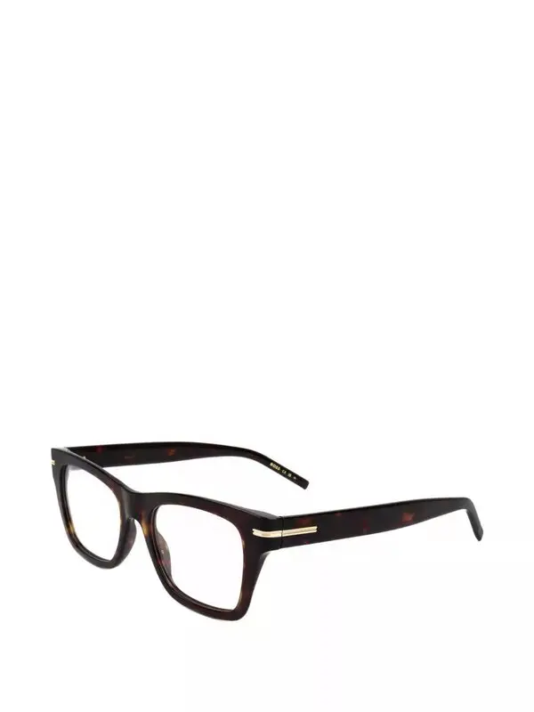 BOSS Tortoiseshell-effect Rectangle-frame Glasses