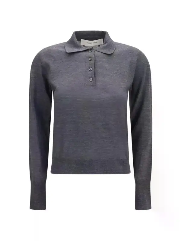 GOLDEN GOOSE Knit Polo Top - Grey