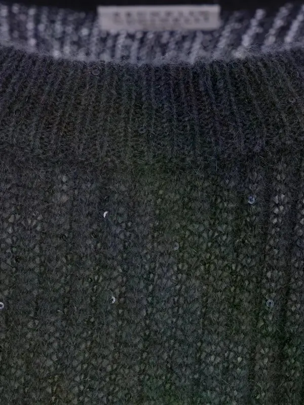Brunello Cucinelli Sequin-embellished Ribbed-knit Sweater