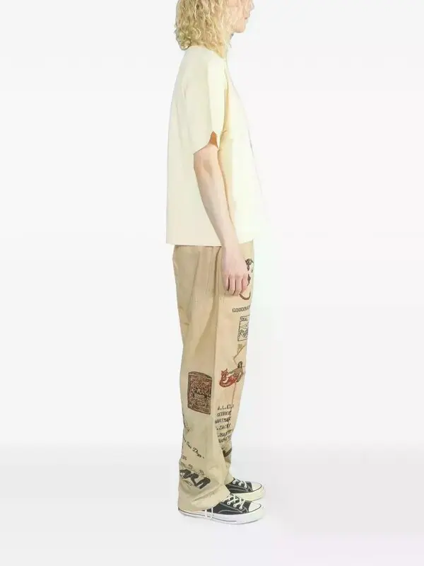 SAMUEL ZELIG Graphic-embroidered Straight Leg Trousers