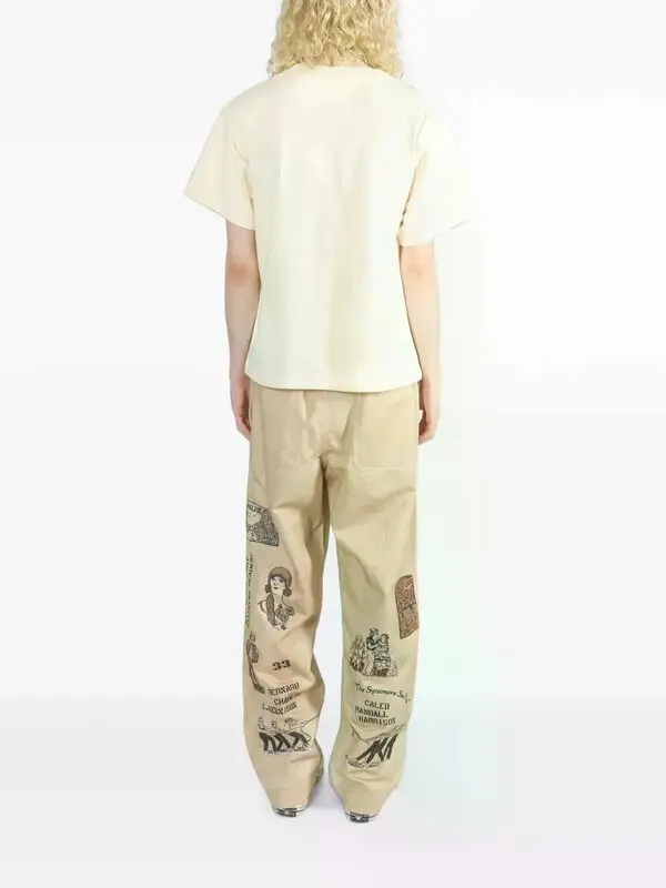 SAMUEL ZELIG Graphic-embroidered Straight Leg Trousers