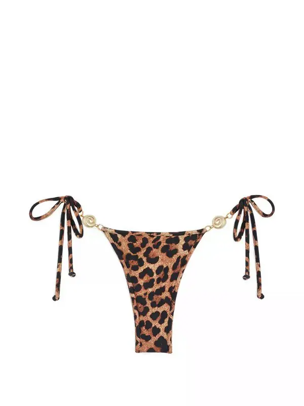 REINA OLGA Carioca Splash Leopard-print Bikini Bottoms - Brown