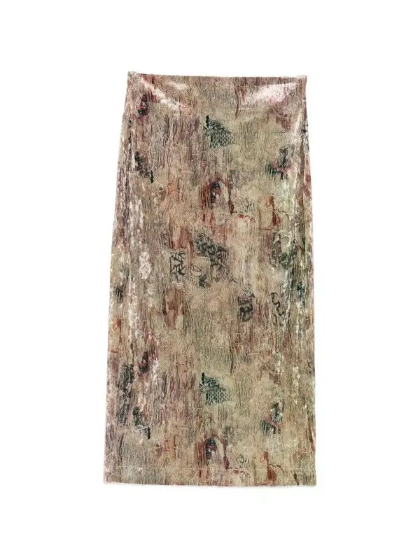 PIERRE-LOUIS MASCIA Filo Di Moss Midi Skirt