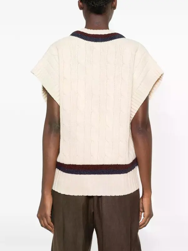Zimmermann Cable-knit Embroidered Vest