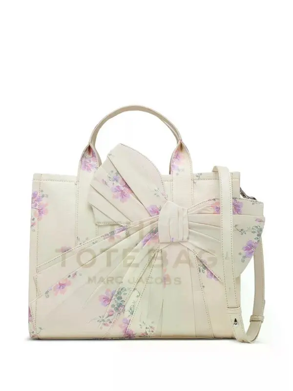 Marc Jacobs Floral Canvas Tote Bag With Bow