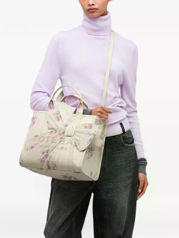 Marc Jacobs Floral Canvas Tote Bag With Bow