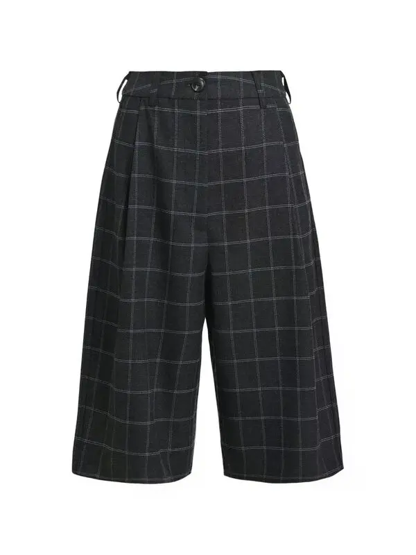Essentiel Antwerp Kreme Checked Shorts - Grey