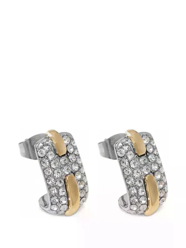 TRUSSARDI Crystal-embellished Hoop Earrings - Silver