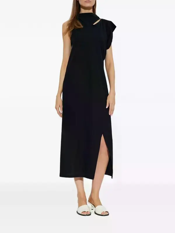 Issey Miyake Cut-out Side-slit Midi Dress