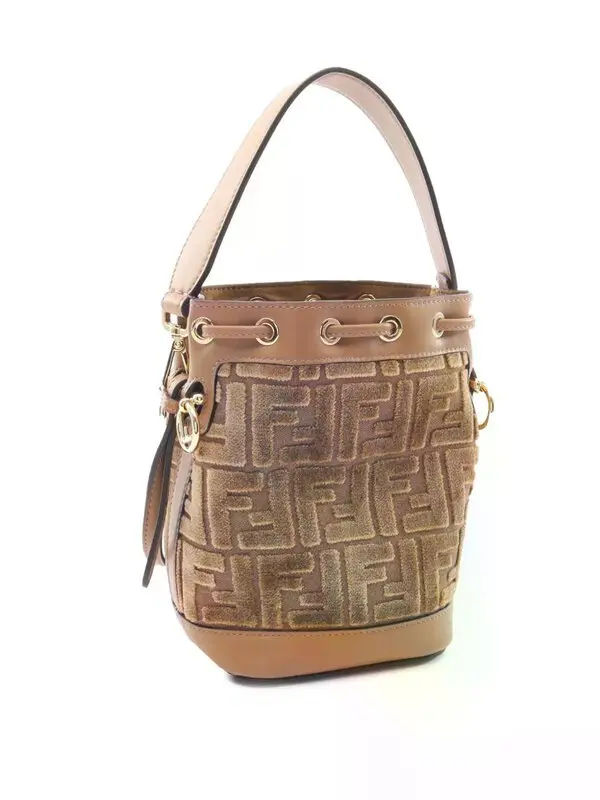 Fendi Mini Zucca Canvas Mon Tresor Bucket Bag Satchel - Brown
