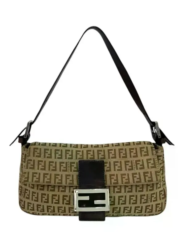 Fendi 2000-2010 Zucchino Canvas Baguette Shoulder Bag