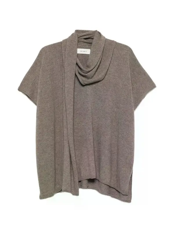 LISA YANG Draped Scarf Detail Sweater