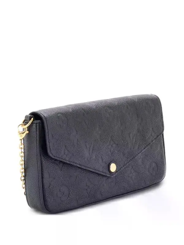 LOUIS VUITTON Felicie Pochette Monogram Empreinte Leather Cross Body Bag - Black