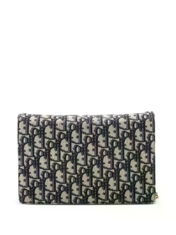 Dior Oblique Canvas Saddle Chain Clutch Bag - Blue