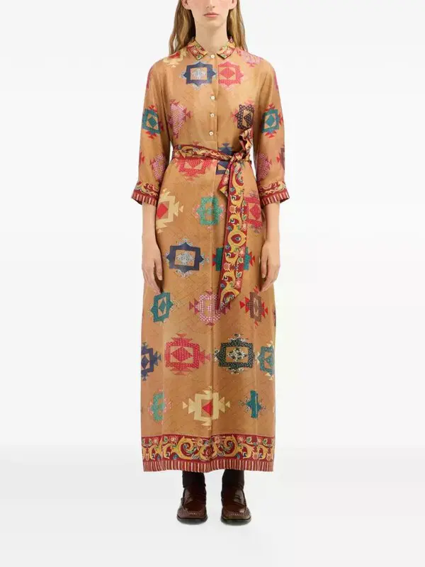 PIERRE-LOUIS MASCIA Aloe Geometric-print Maxi Dress