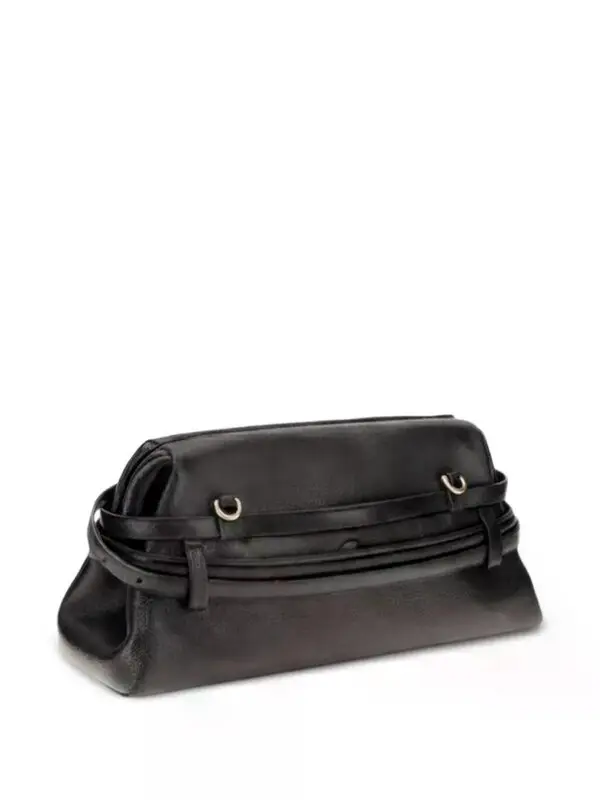Moschino Buckle-detail Leather Clutch Bag