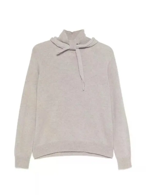 VANISE Tie-neck Cashmere Sweater - Neutrals