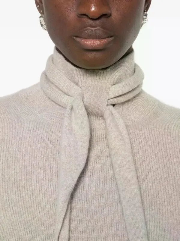 VANISE Tie-neck Cashmere Sweater - Neutrals