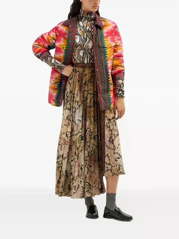 PIERRE-LOUIS MASCIA Ceto Tapestry-print Asymmetric Midi Skirt - Neutrals