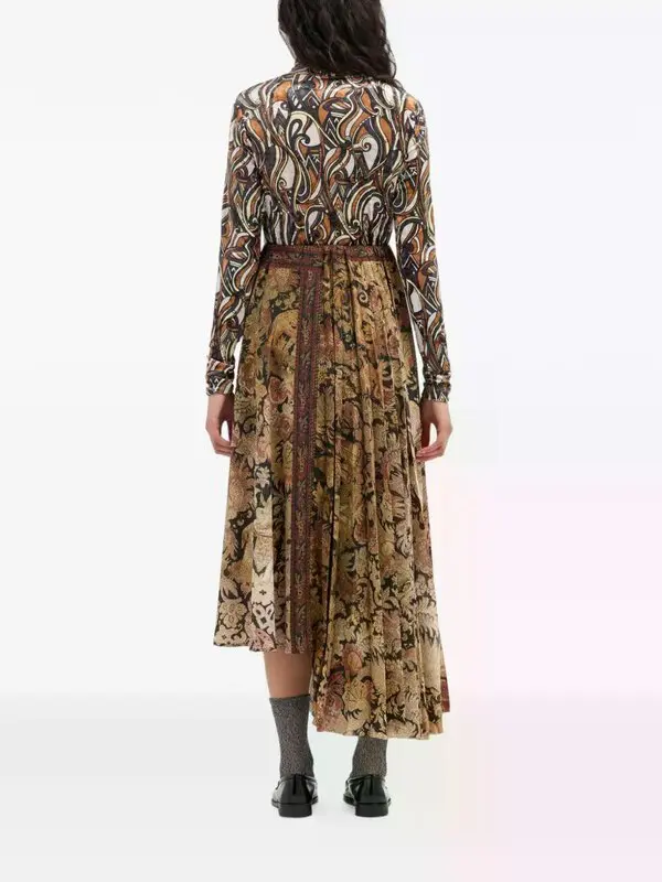 PIERRE-LOUIS MASCIA Ceto Tapestry-print Asymmetric Midi Skirt