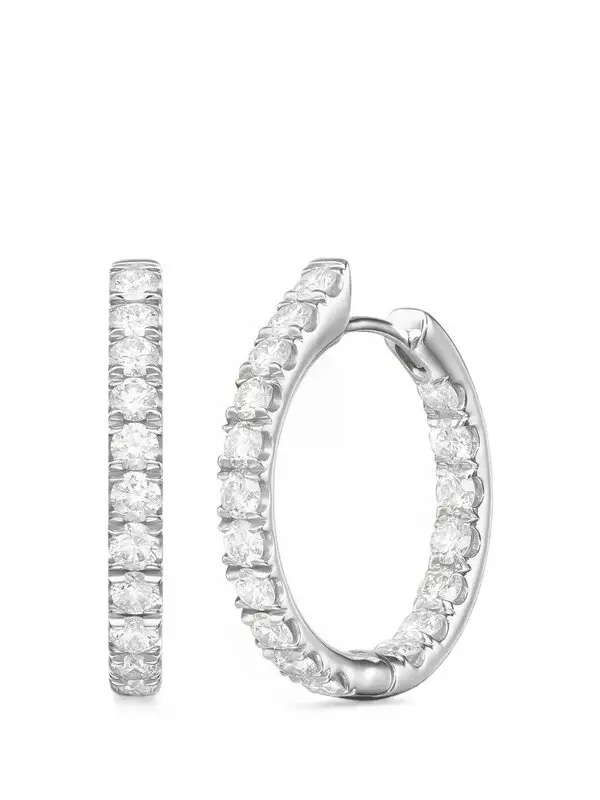 Melissa Kaye Clara Diamond Hoop Earrings - Silver