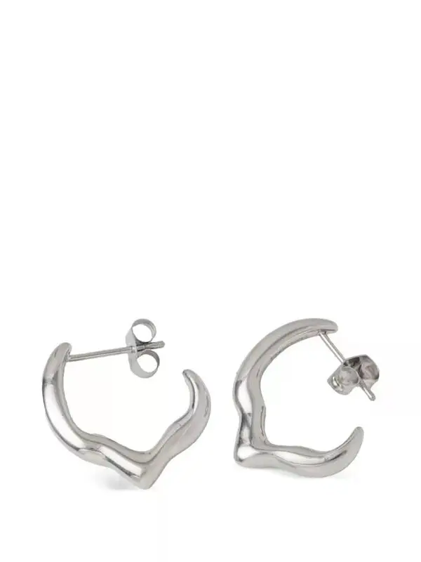 TRUSSARDI Sculptural Hoop Earrings - Silver