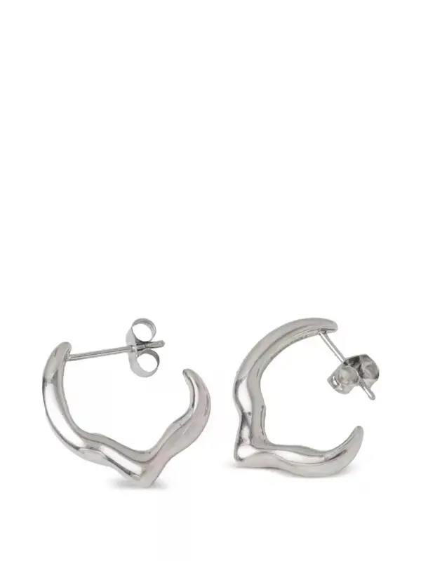 TRUSSARDI Sculptural Hoop Earrings - Silver