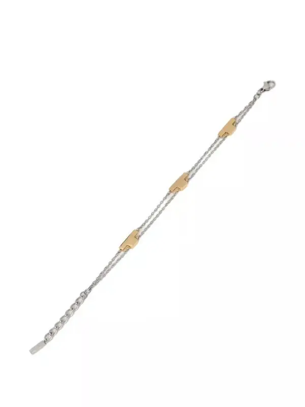 TRUSSARDI Two-tone Logo-plaque Bracelet - Silver