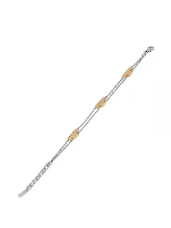 TRUSSARDI Two-tone Logo-plaque Bracelet