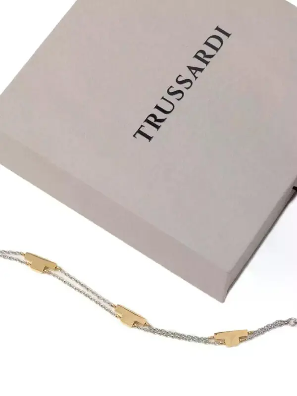 TRUSSARDI Two-tone Logo-plaque Bracelet